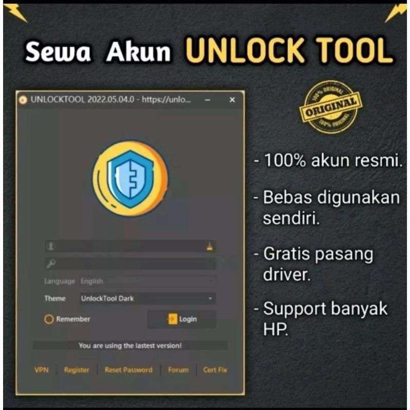 Jual SEWA AKUN UNLOCK TOOL PROSES CEPAT | Shopee Indonesia
