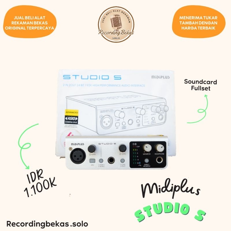 Jual Soundcard Midiplus Studio S Fullset | Shopee Indonesia