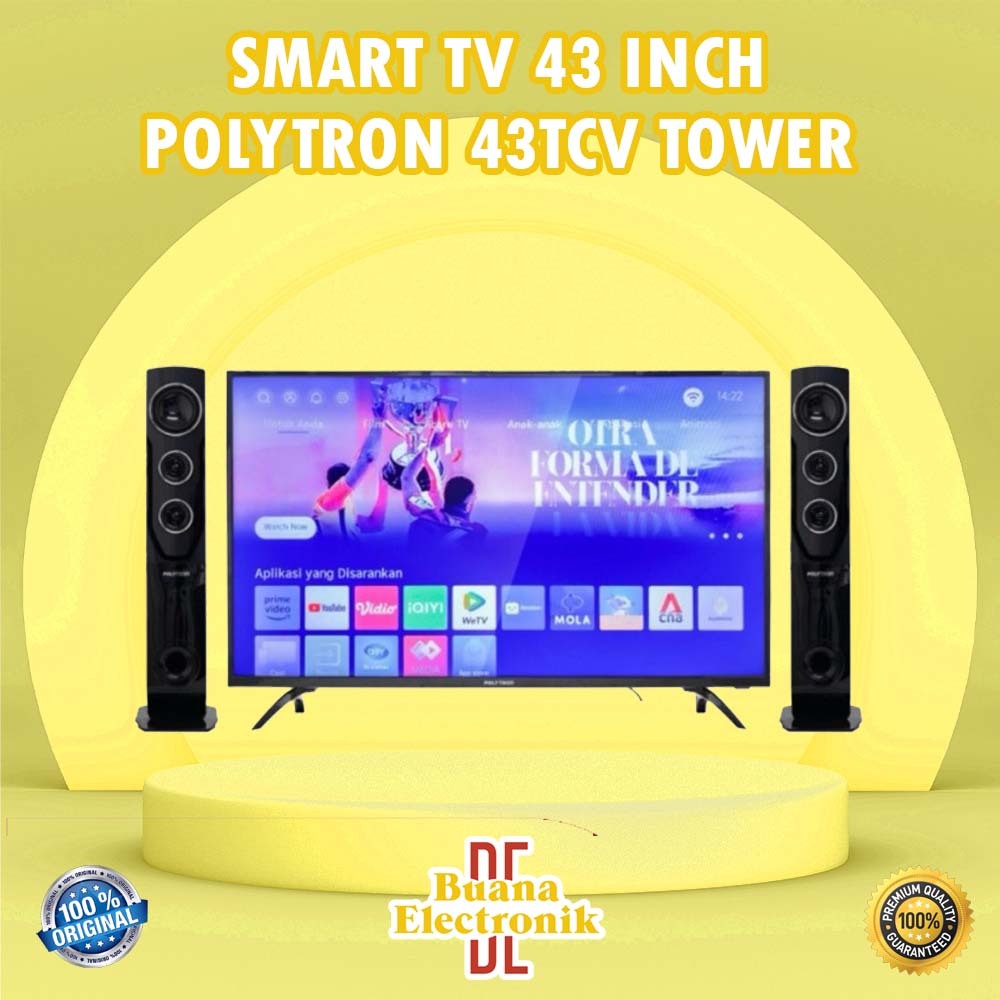 Jual LED POLYTRON SMART TV 43 INCH Polytron 43TCV1556 Tower Speaker 43 ...