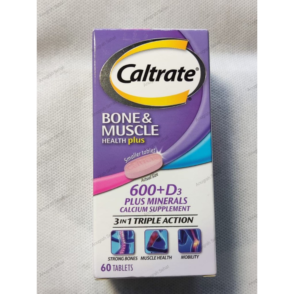 Jual Caltrate Bone Muscle 600+D3 Minerals Calcium 3in1 Triple Action ...