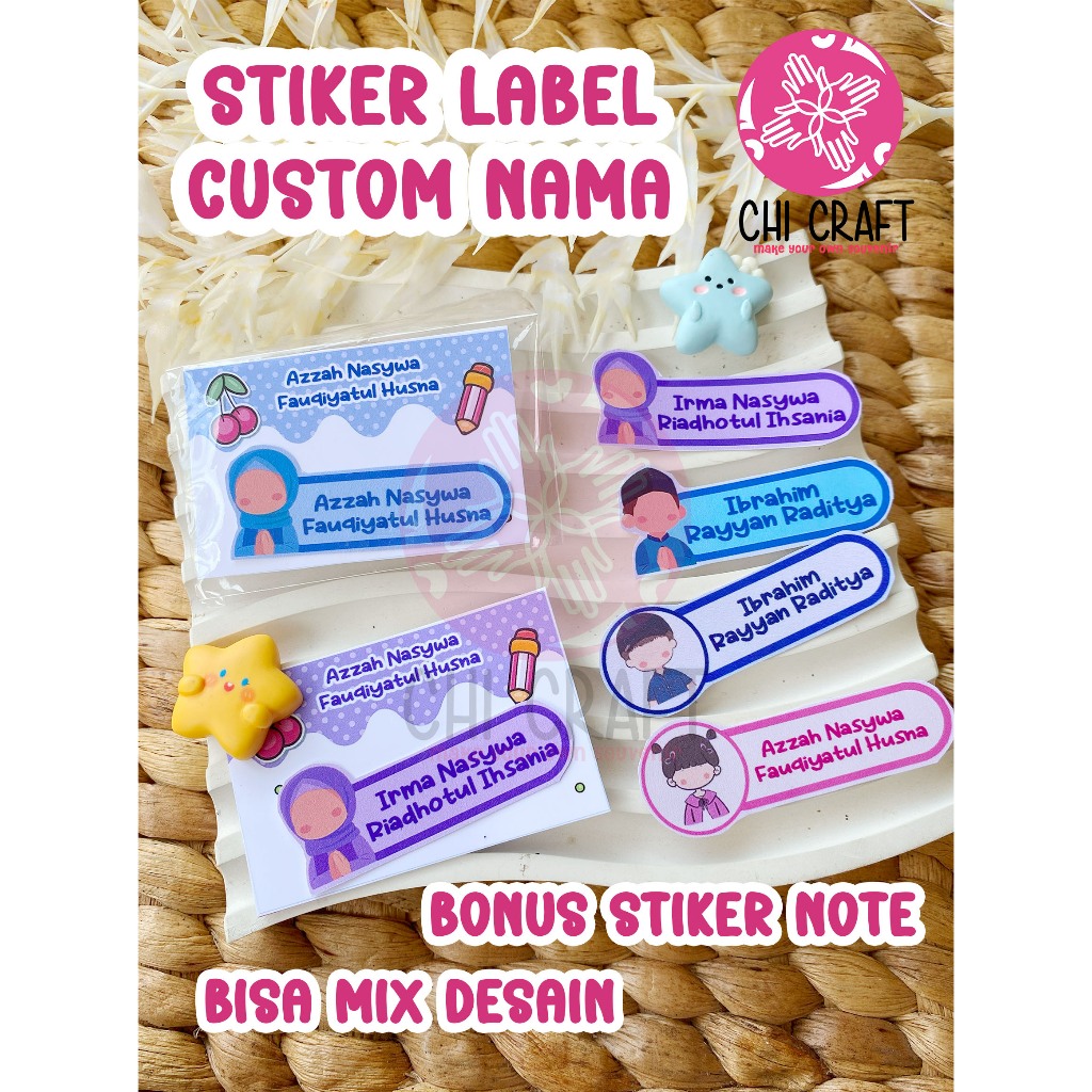 Jual Stiker Label custom nama | stiker label barang waterproof | Shopee ...