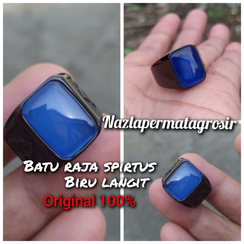 Jual NATURAL BATU RAJA SPIRTUS BIRU LANGIT RING TITANIUM | Shopee Indonesia