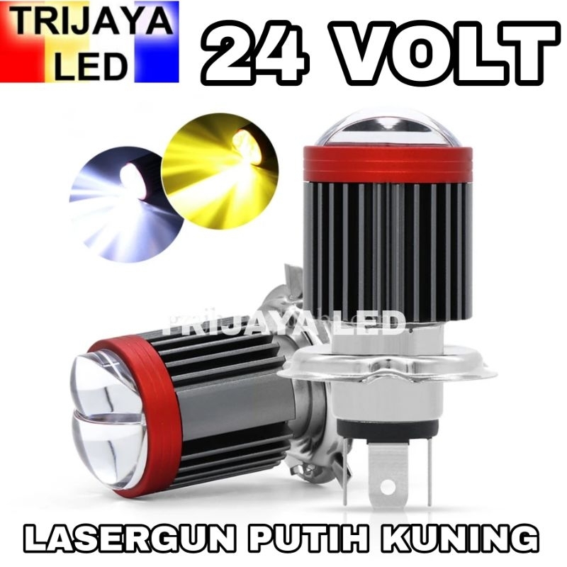 Jual Lampu LED Utama Depan 24 Volt H4 Laser Gun Cutoff D3 High Low 2 Warna Putih Kuning ...