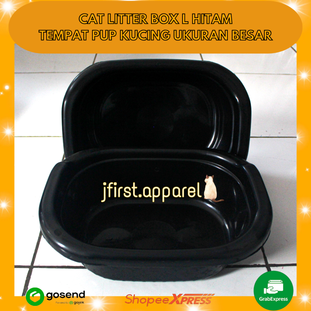 Jual CAT LITTER BOX L HITAM | TEMPAT PUP LITTER BOX KUCING UKURAN BESAR ...