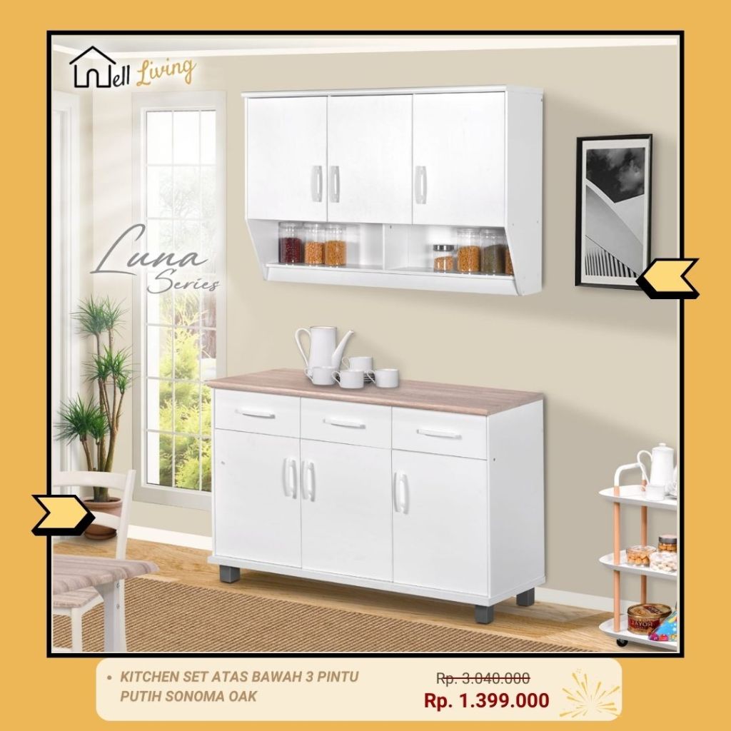 Jual Well Living - KITCHEN SET 2 & 3 PINTU |KITCHEN SET MINIMALIS ...