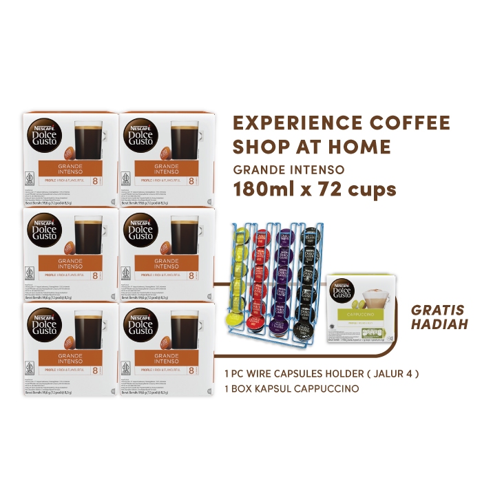 Jual Capsule NDG Nescafe Dolce Gusto Grande Intenso 6 box (72 kapsul ...