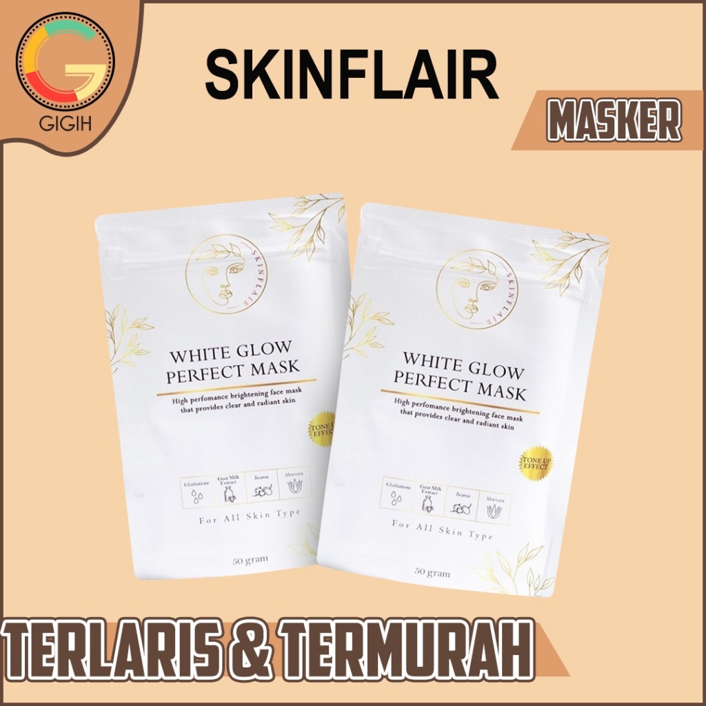 Jual WHITE GLOW PERFECT MASK BY SKINFLAIR 50GR | Shopee Indonesia