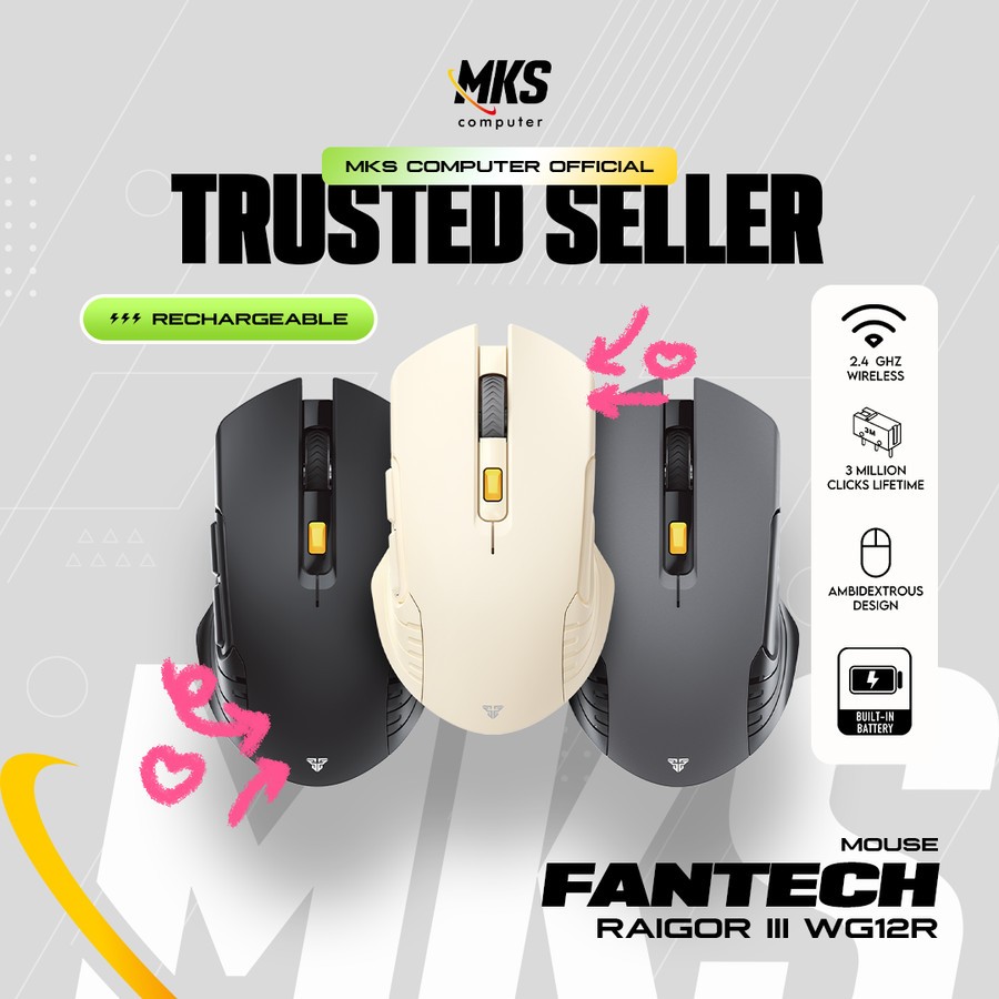 Jual Fantech RAIGOR Gen III WG12R Rechargeable Mouse Wireless Gaming ...