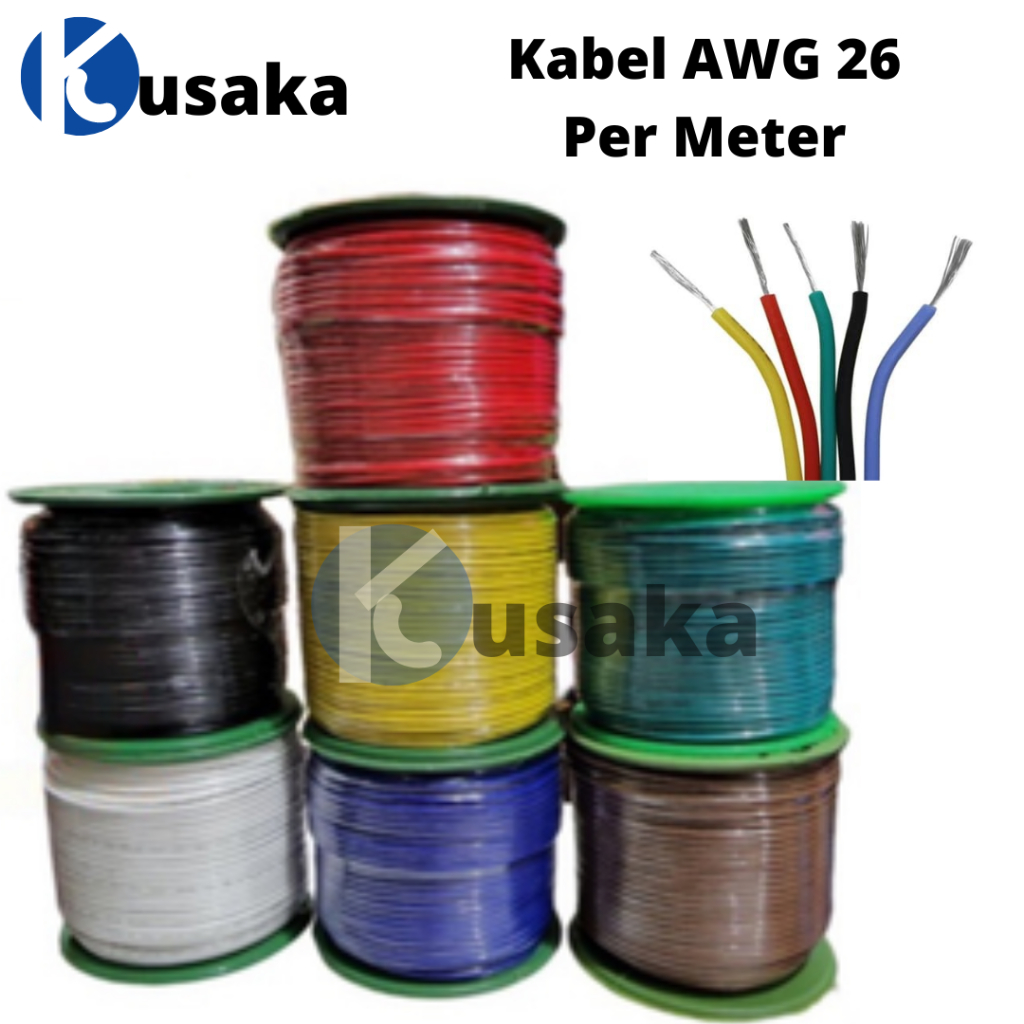 Jual Kabel AWG 26 Serabut Tembaga Lapis Perak Kelistrikan 300 Volt Per Meter | Shopee Indonesia