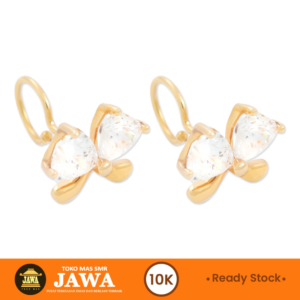 Jual Anting Emas Sprouts Lovly Kadar 10K Toko mas Jawa | Shopee Indonesia