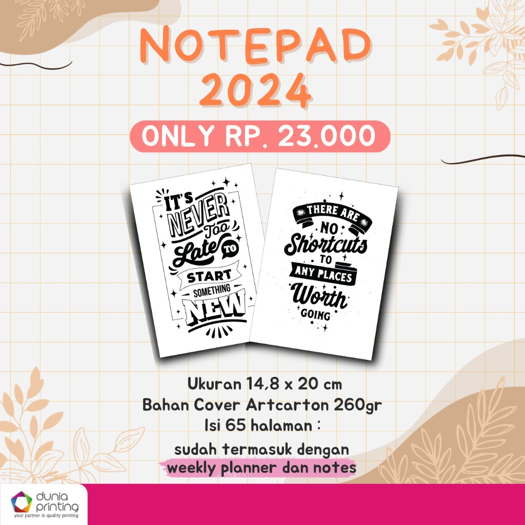 Jual Notepad - Perfect Binding ukuran 14,8 x 21 cm | Shopee Indonesia