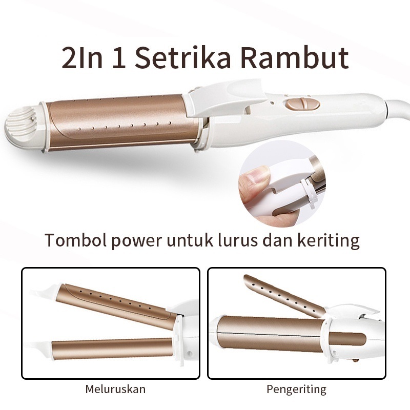 Jual Catokan Rambut 2 IN 1 Curly Straight Lurus Dan Keriting /Catokan Nova | Shopee Indonesia
