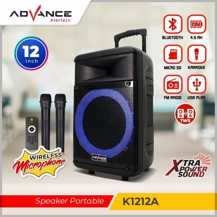 Jual SPEAKER MEETING PORTABLE ADVANCE K-1212A dan K-1212E 12 Inci 2 Mic Wireless /BLUETOOTH USB ...
