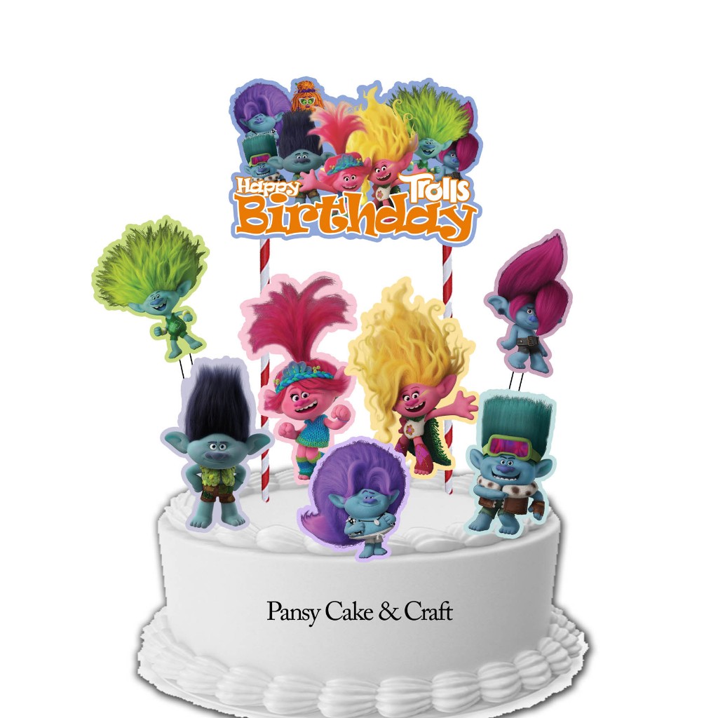 Jual Cake topper Trolls 3 Big EKONOMIS | Shopee Indonesia