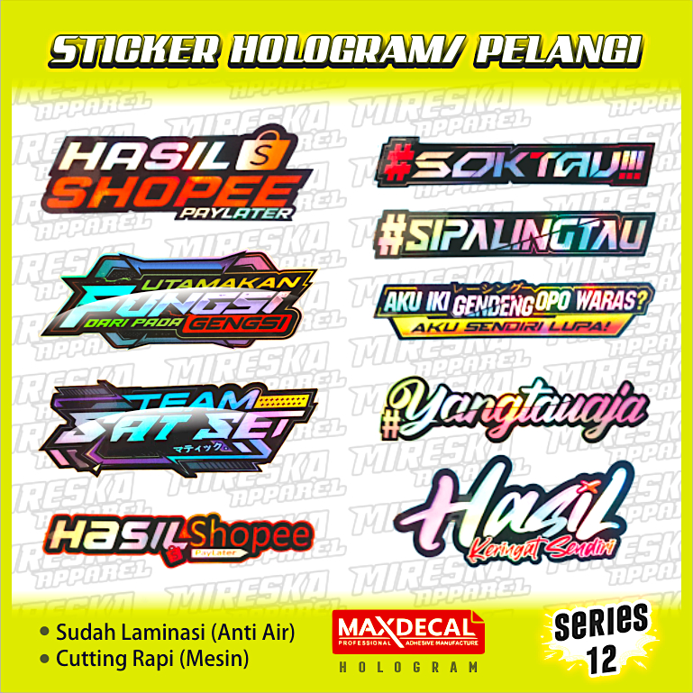Jual Terbaru!! Stiker Viral Hologram Terlaris Racing Series 12 ...