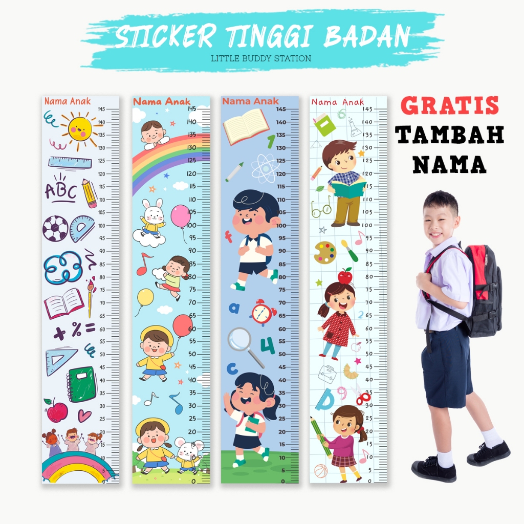 Jual Sticker Pengukur Tinggi Badan Anak Dinding | Growth Chart Stiker ...