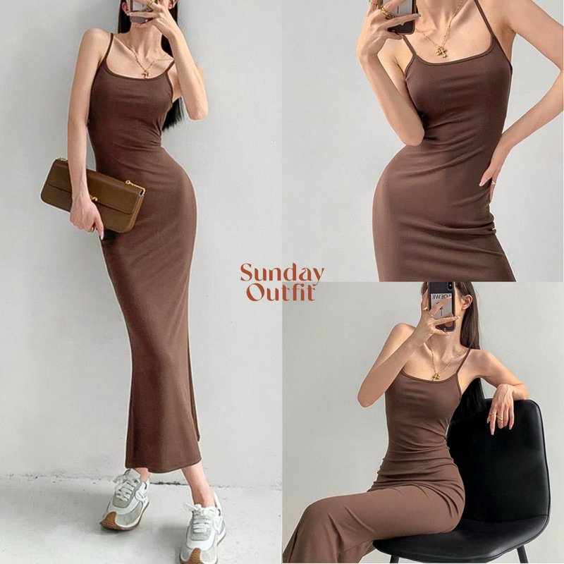 Jual [New Arrival] SKIMS BODYCON LONG DRESS / korean maxi dress ...