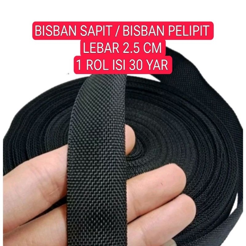 Jual Bisban Pelipit 2.5 cm 27 meter Bisban Sapit 2,5 cm Per Rol Webbing Tali Bisban | Shopee ...