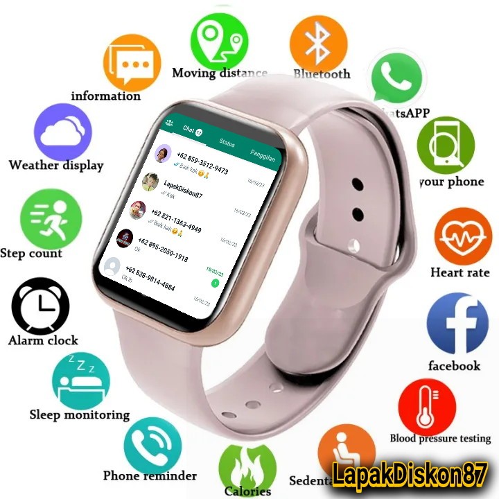 Jual Jam Pintar Hp Android Smartwatch Terbaru Y68 D20 LED Monitoring ...