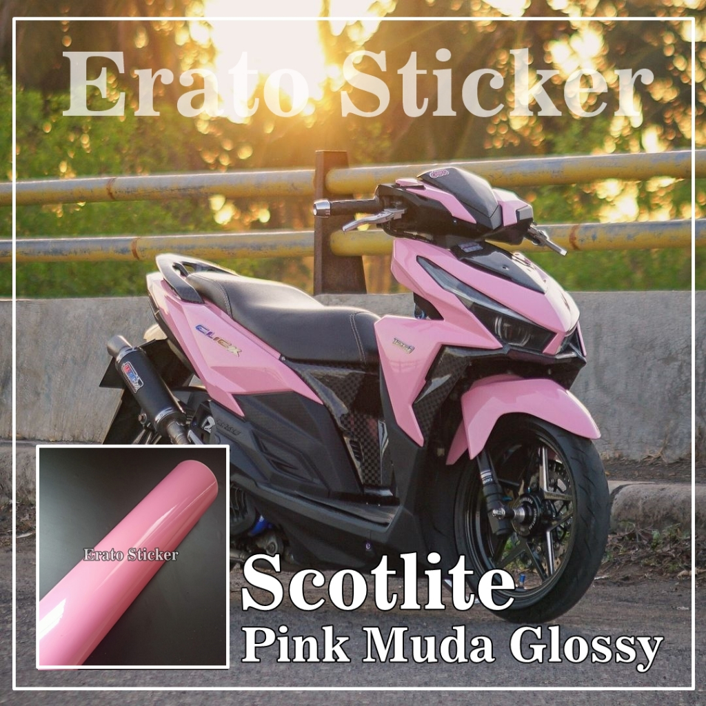 Jual Scotlite stiker motor pink muda glosy skotlet pink muda glosy ...