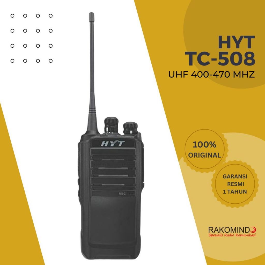 Jual HT HYT TC-508 UHF 400-470 MHz Original HT UHF400 Baru Garansi Resmi | Shopee Indonesia