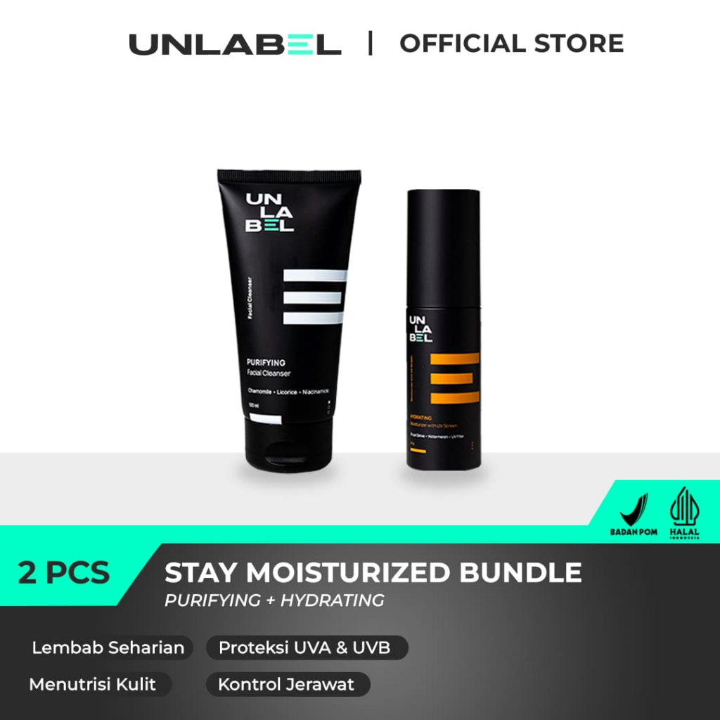 Jual UNLABEL - Stay Moisturized Bundle ( Purifying Facial Cleanser ...