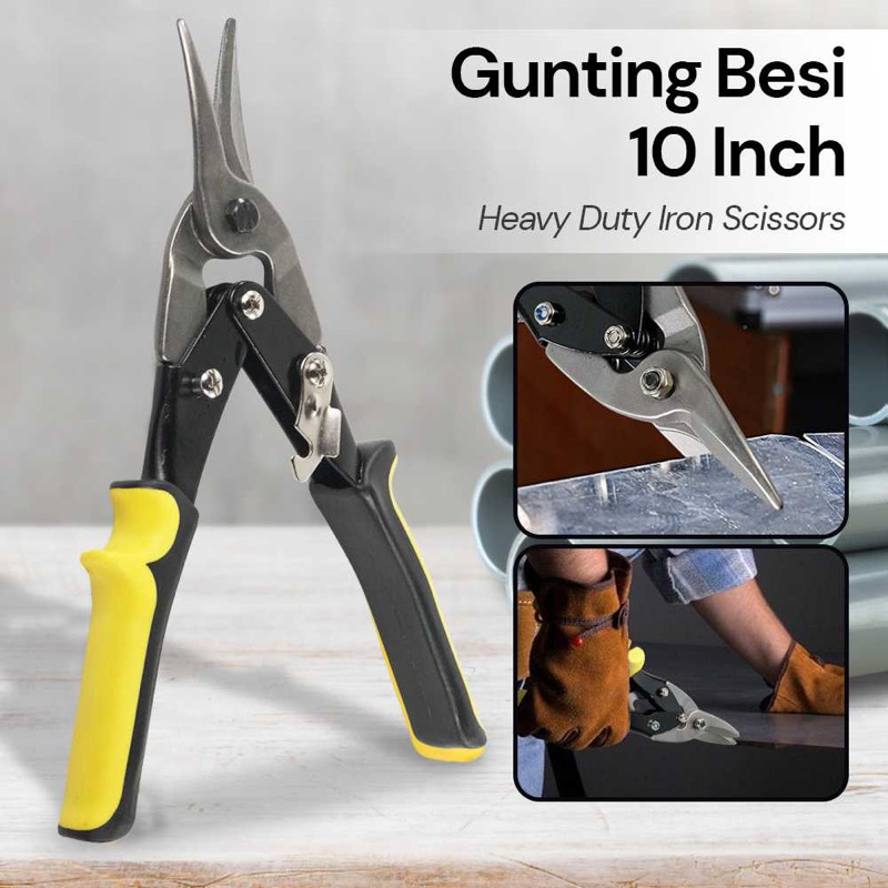 Jual XIAYIN Gunting Besi Flat Baja Heavy Duty Iron Scissors 10 Inch ...