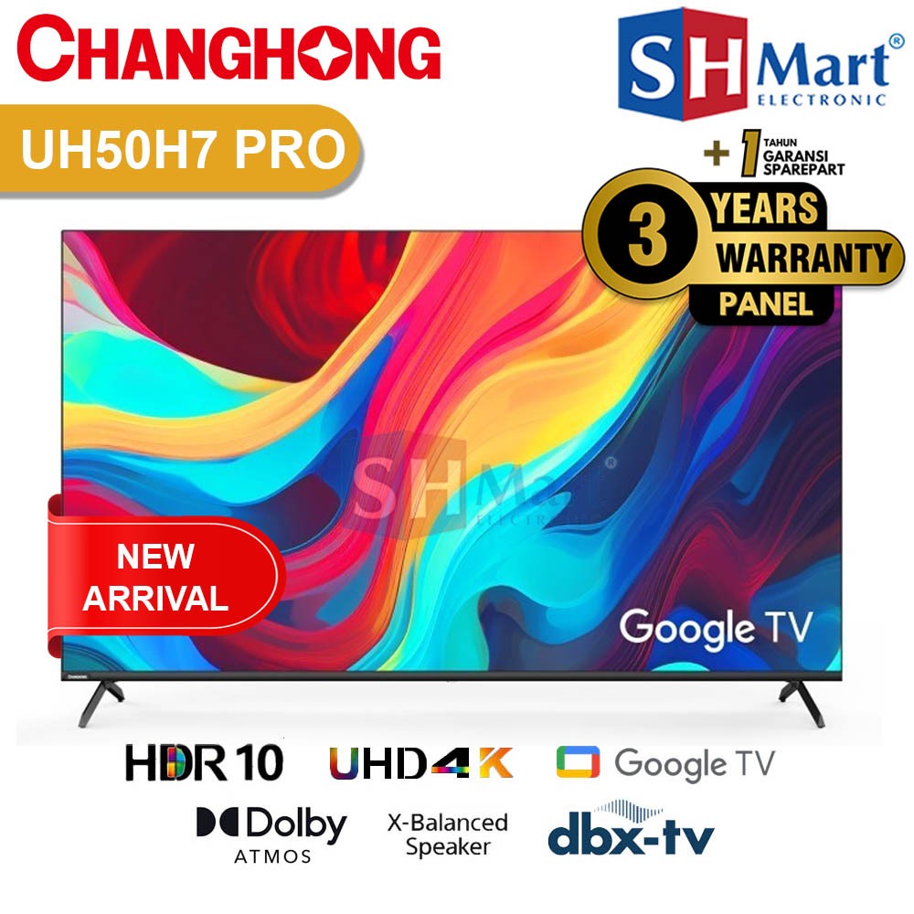 Jual TV CHANGHONG 50 INCH U50H7 PRO 4K UHD GOOGLE TV NEW 2023 GARANSI RESMI (MEDAN) | Shopee ...