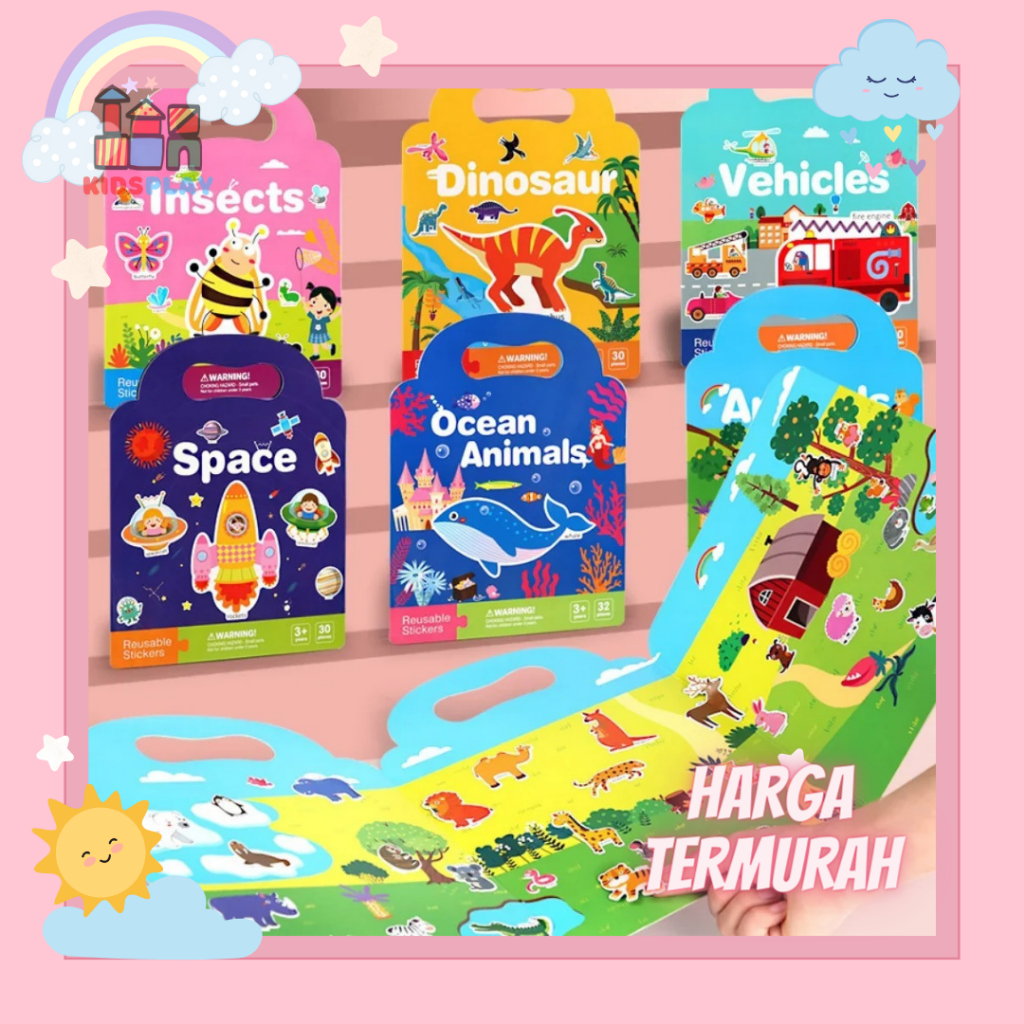 Jual Sticker Book Reusable Buku Sticker Anak Mainan Sticker Anak ...