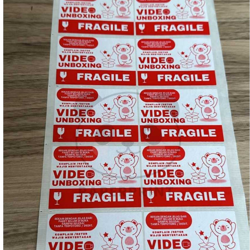 Jual STICKER FRAGILE UNBOXING BEAR LANDSCAPE Paket Unboxing Label ...