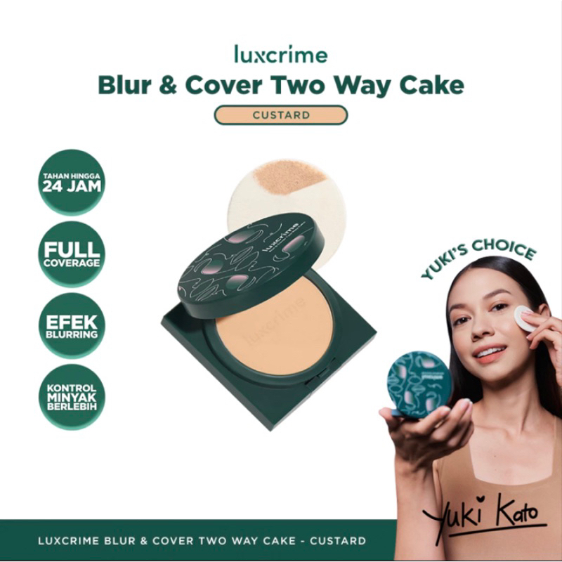 Jual Luxcrime Blur & Cover Two Way Cake in Custard Full Size (8,5gram ...