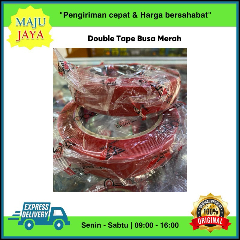 Jual Double Tape Busa Merah 1 inch 24mm | Shopee Indonesia