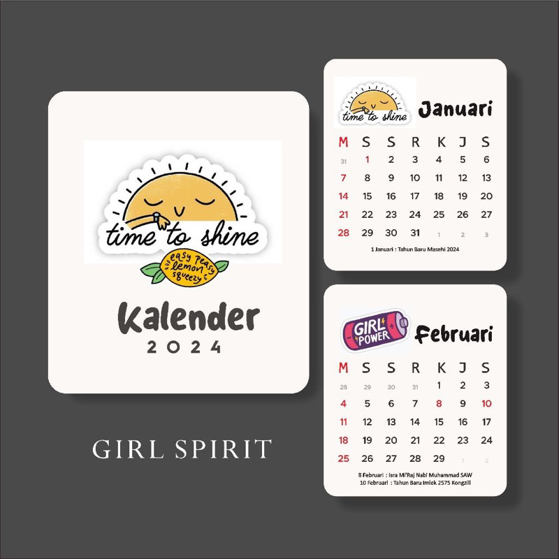 Jual Kalender Mini 2024 / Kalender Meja 2024 / Kalender Duduk ...