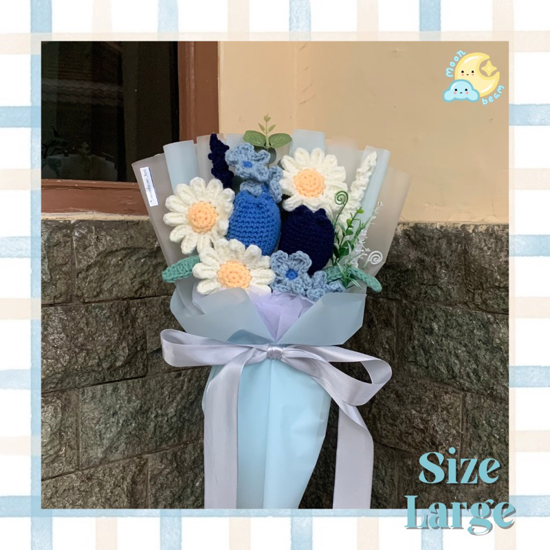 Jual BUKET BUNGA RAJUT LARGE PART 1 / Crochet Bouquet Large by Moon ...