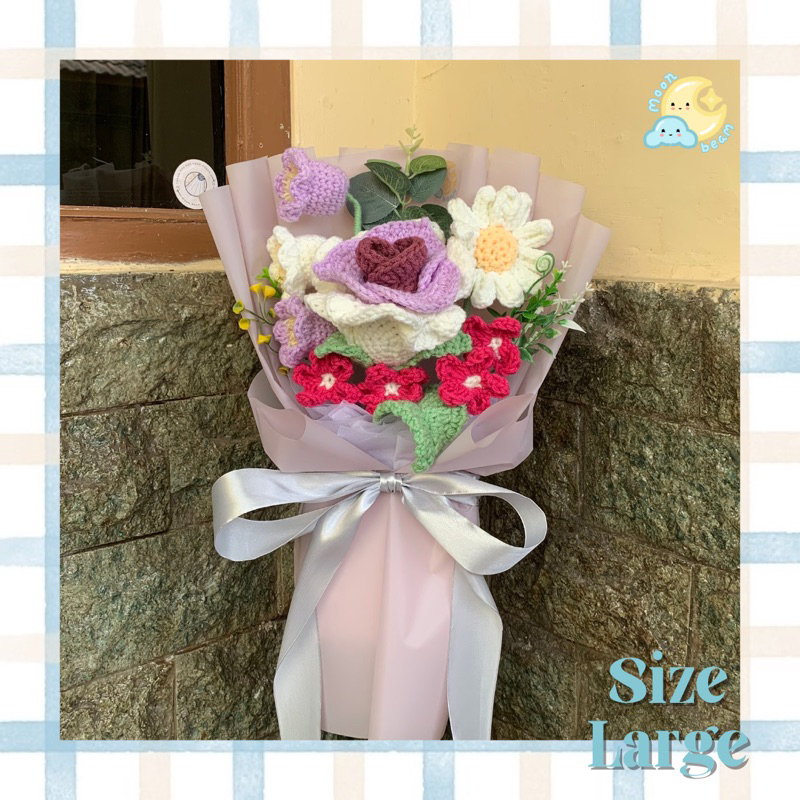 Jual BUKET BUNGA RAJUT LARGE PART 1 / Crochet Bouquet Large by Moon ...