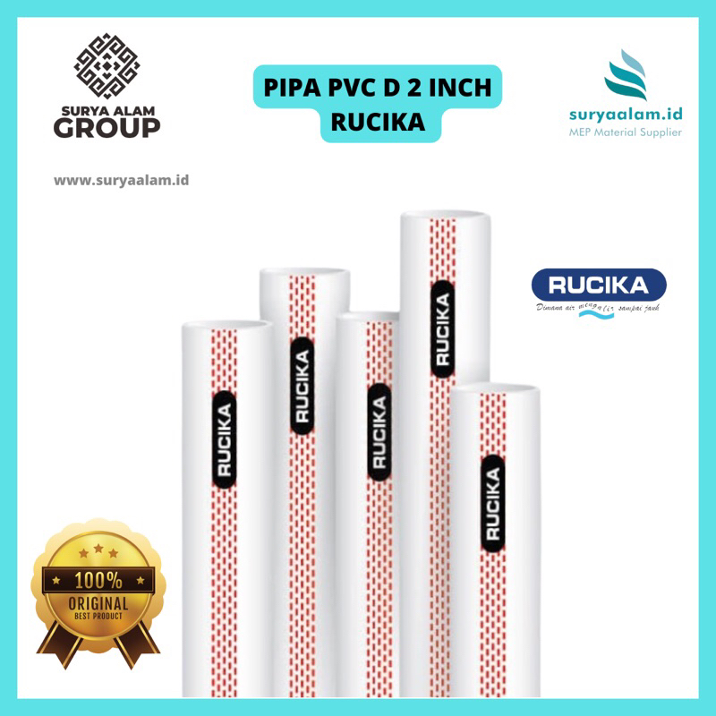 Jual PIPA PVC D 2" RUCIKA | STANDART | 4 METER | Shopee Indonesia