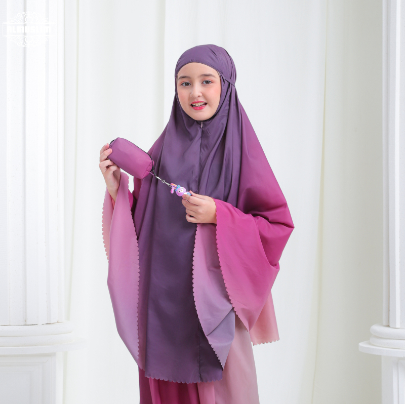 Jual Almuslim Mukena Anak Traveling Mini Pouch Parasut Marsha Usia 7-10 ...