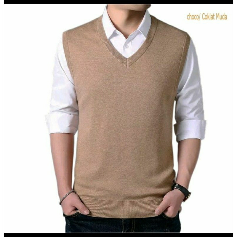 Jual rompi rajut pria korean style | Shopee Indonesia