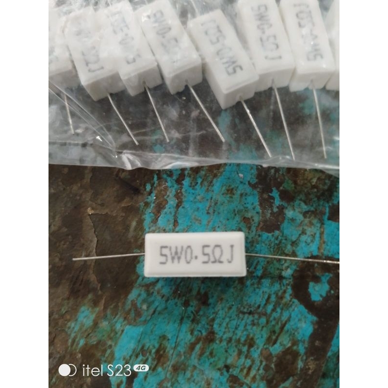 Jual Resistor 5W0.5RJ, Resistor kapur (5pcs) | Shopee Indonesia
