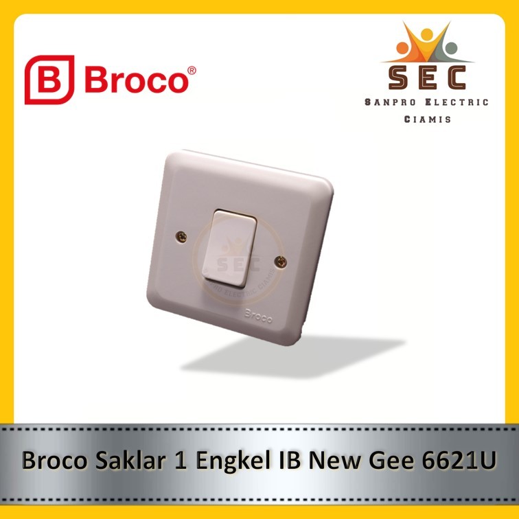 Jual SAKLAR ENGKEL BROCO CREAM 6621U NEW GEE SINGLE SWITCH FLUSH ...