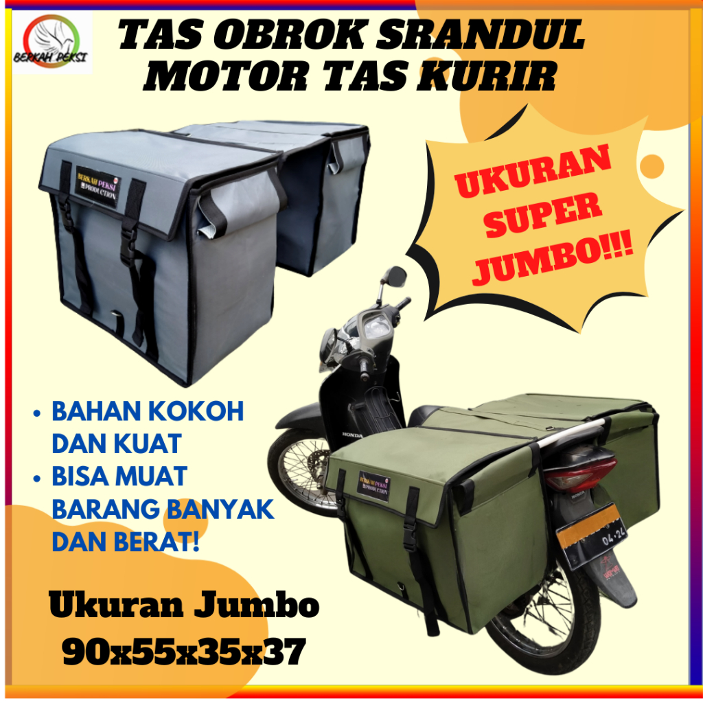 Jual TAS OBROK MOTOR SRANDUL KURIR BESAR SUPERJUMBO SALES POS BAHAN ...