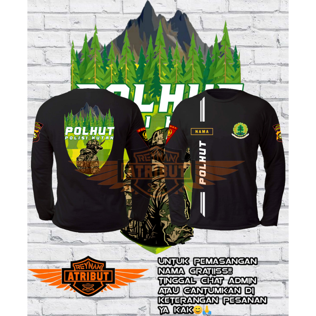 Jual kaos polhut / kaos lengan panjang polhut / T-Shirt polhut / kaos ...