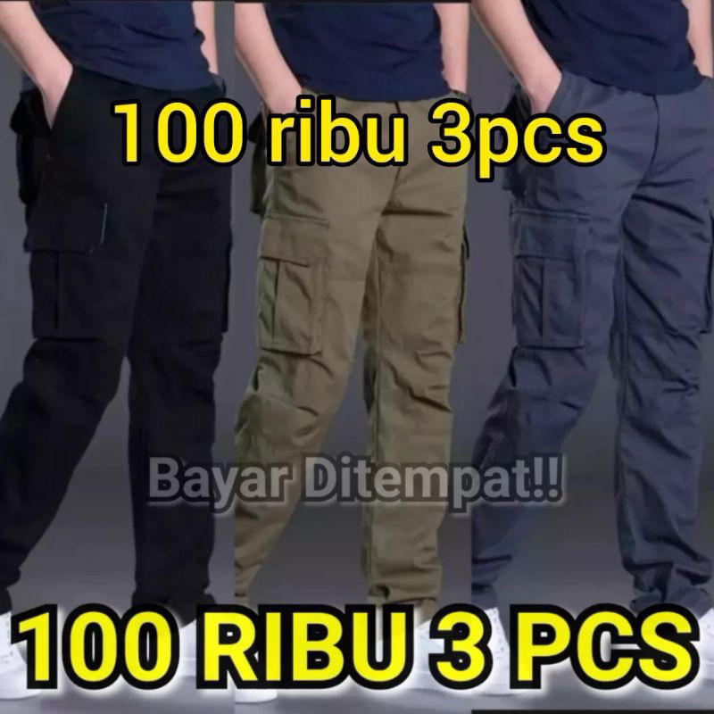 Jual PAKET HEMAT 100 RIBUAN DAPAT 3PCS YANG LAGI HITS celana panjang ...