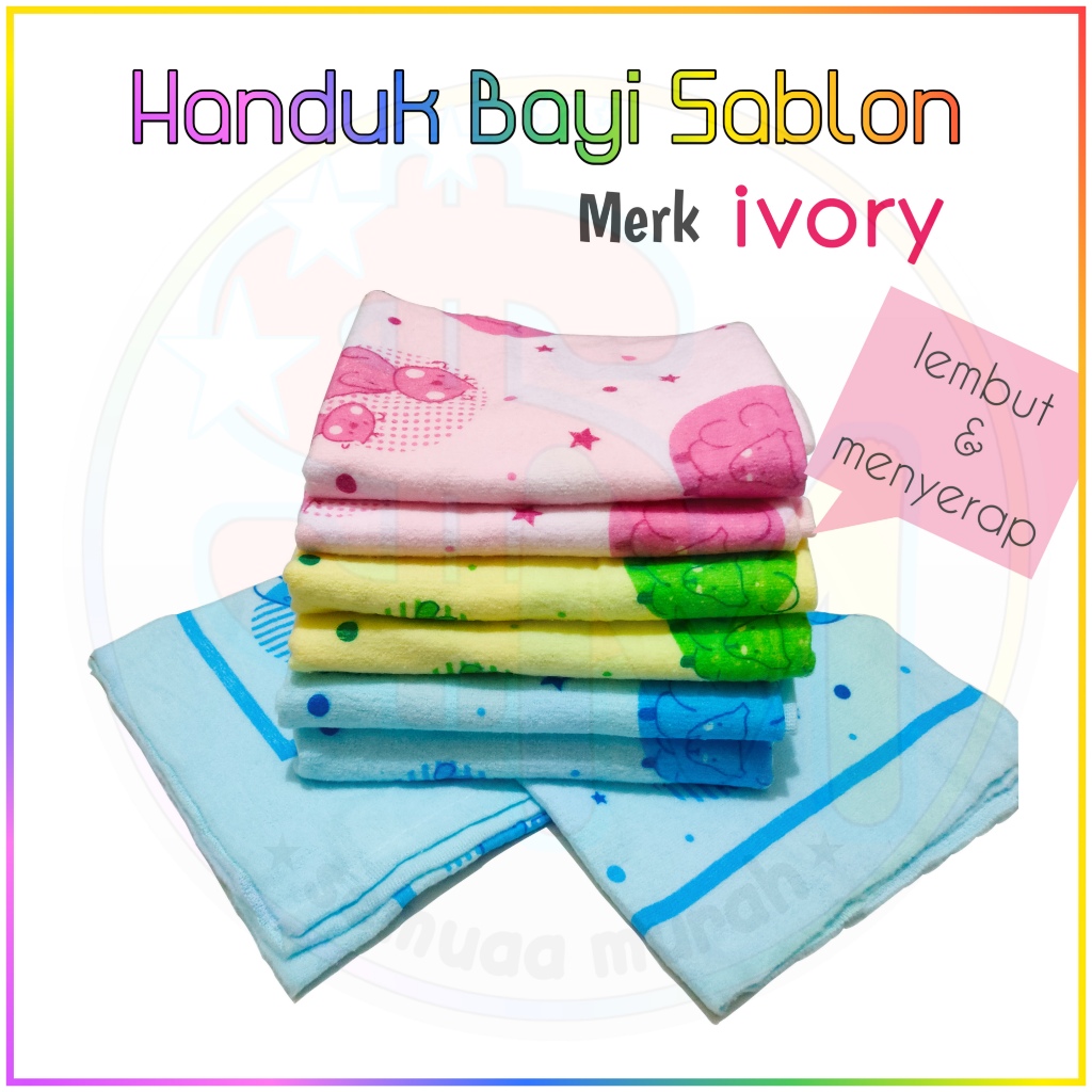 Jual Handuk Bayi Baru Lahir Lap Mandi Merk Ivory Ukuran 60x110 Soft ...