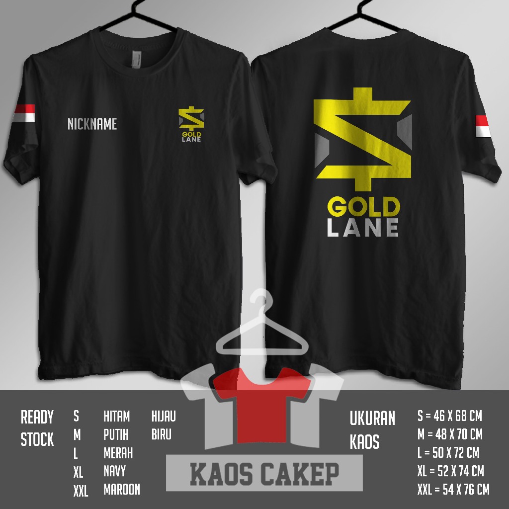 Jual Kaos Gold Lane Gratis Nickname Role Mobile Legend MLBB Baju Game ...