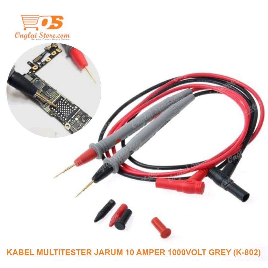 Jual KABEL MULTITESTER JARUM KL K-802 10 AMPER 1000VOLT GREY ORIGINAL ...