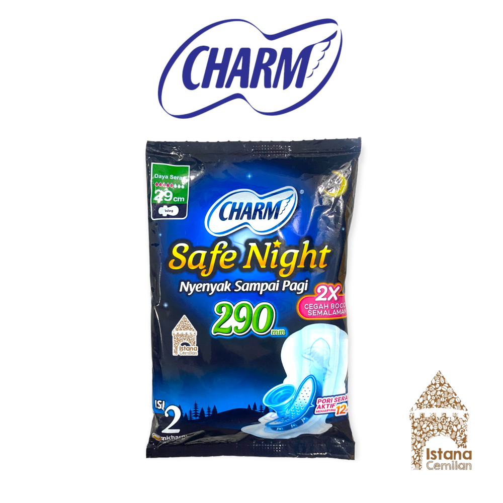 Jual Charm Pembalut Wanita Softex Safe Night 29 cm Wing SACHET (isi 2 ...