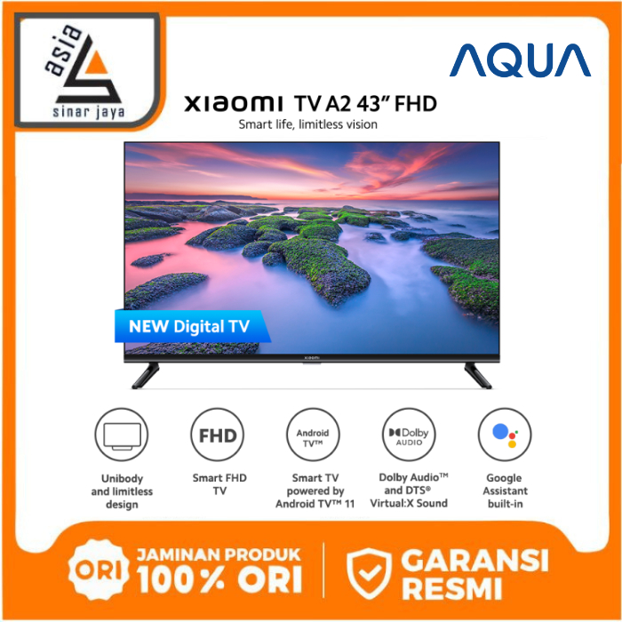 Jual XIAOMI TV A2 43 Inch Full HD Smart Android TV LED FHD Digital DVB ...