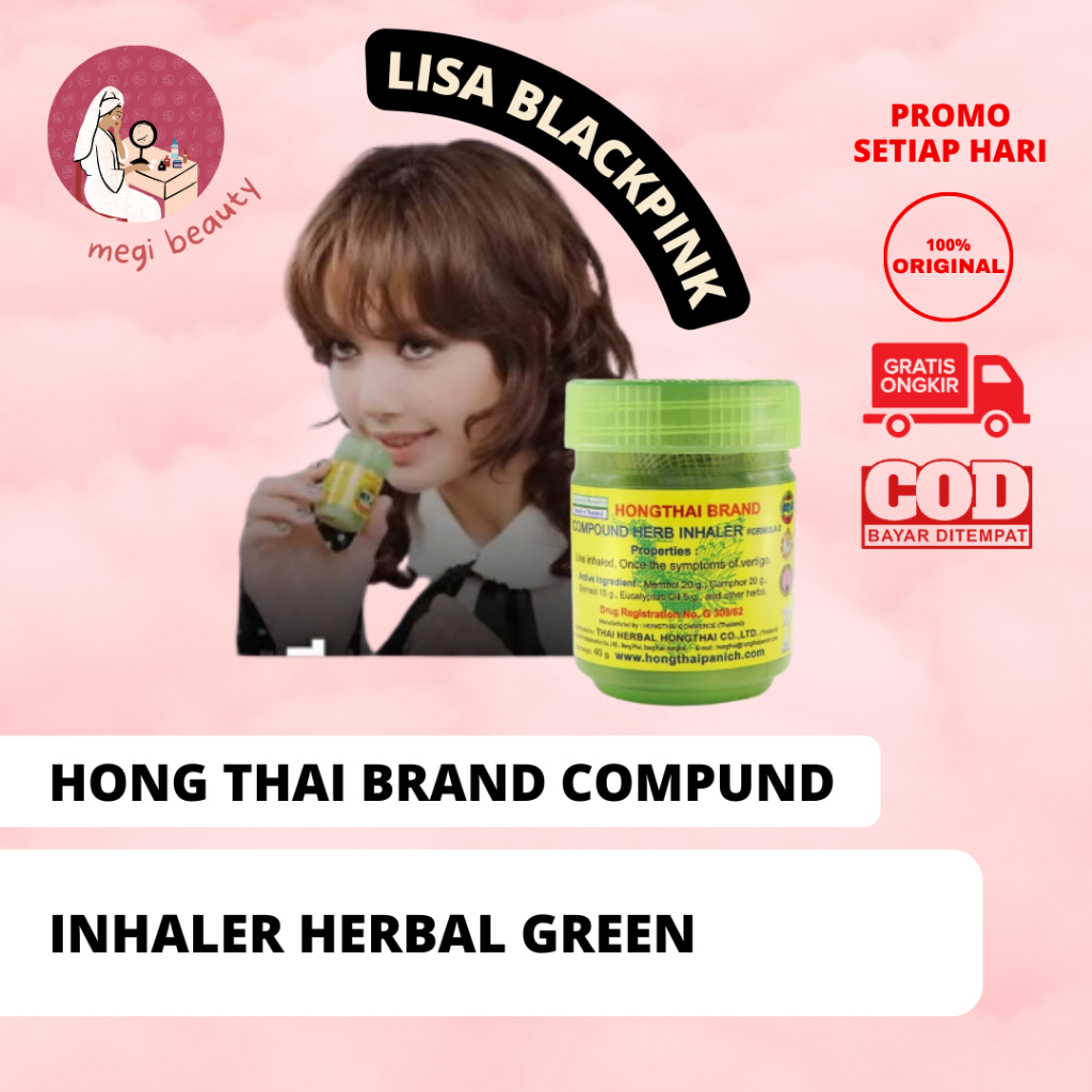 Jual TERMURAH inhaler LISA BLACKPINK / Hong Thai Brand Compund Herbal Inhaler hijau original ...
