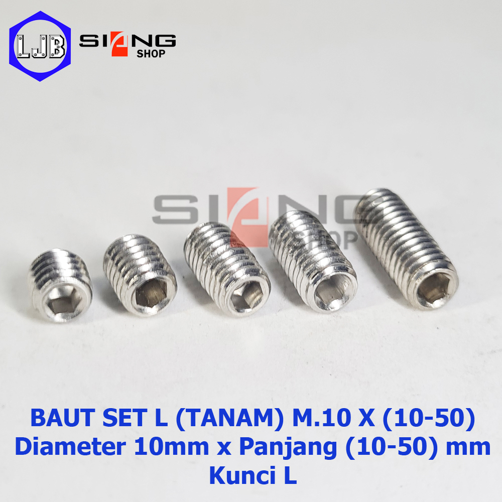Jual Baut Tanam L Stainless M10 Panjang 10 sd 50mm (Set L) | Shopee Indonesia
